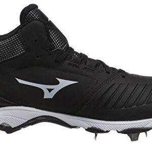 Mizuno 9-Spike Advanced Sweep 4 Mid Womens Metal Softball Cleat Black-White 11