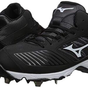 Mizuno 9-Spike Advanced Sweep 4 Mid Womens Metal Softball Cleat Black-White 11