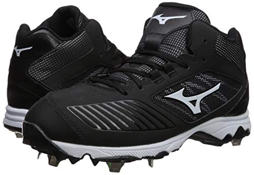 Mizuno 9-Spike Advanced Sweep 4 Mid Womens Metal Softball Cleat Black-White 11