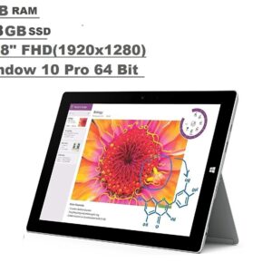 Microsoft Surface 3 Tablet (10.8-inch FHD (1920x1280), 4GB RAM, 128GB SSD, Intel Atom 1.6Ghz, Windows 10 Professional 64 Bit) (Renewed)