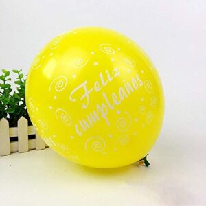 50pcs 12inch Latex Happy Birthday Balloons Party Beautiful Flowers Printed Birthday Balloon Decoration Multicolor (Birthday)