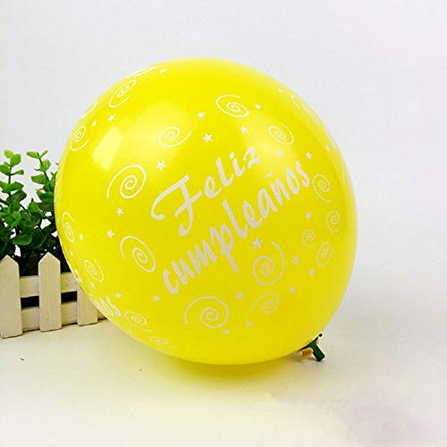 50pcs 12inch Latex Happy Birthday Balloons Party Beautiful Flowers Printed Birthday Balloon Decoration Multicolor (Birthday)