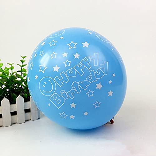 50pcs 12inch Latex Happy Birthday Balloons Party Beautiful Flowers Printed Birthday Balloon Decoration Multicolor (Birthday)