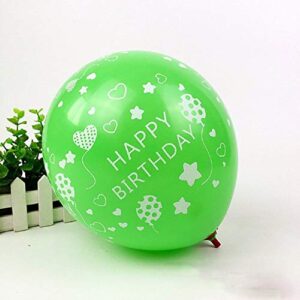 50pcs 12inch Latex Happy Birthday Balloons Party Beautiful Flowers Printed Birthday Balloon Decoration Multicolor (Birthday)