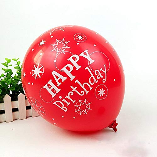 50pcs 12inch Latex Happy Birthday Balloons Party Beautiful Flowers Printed Birthday Balloon Decoration Multicolor (Birthday)