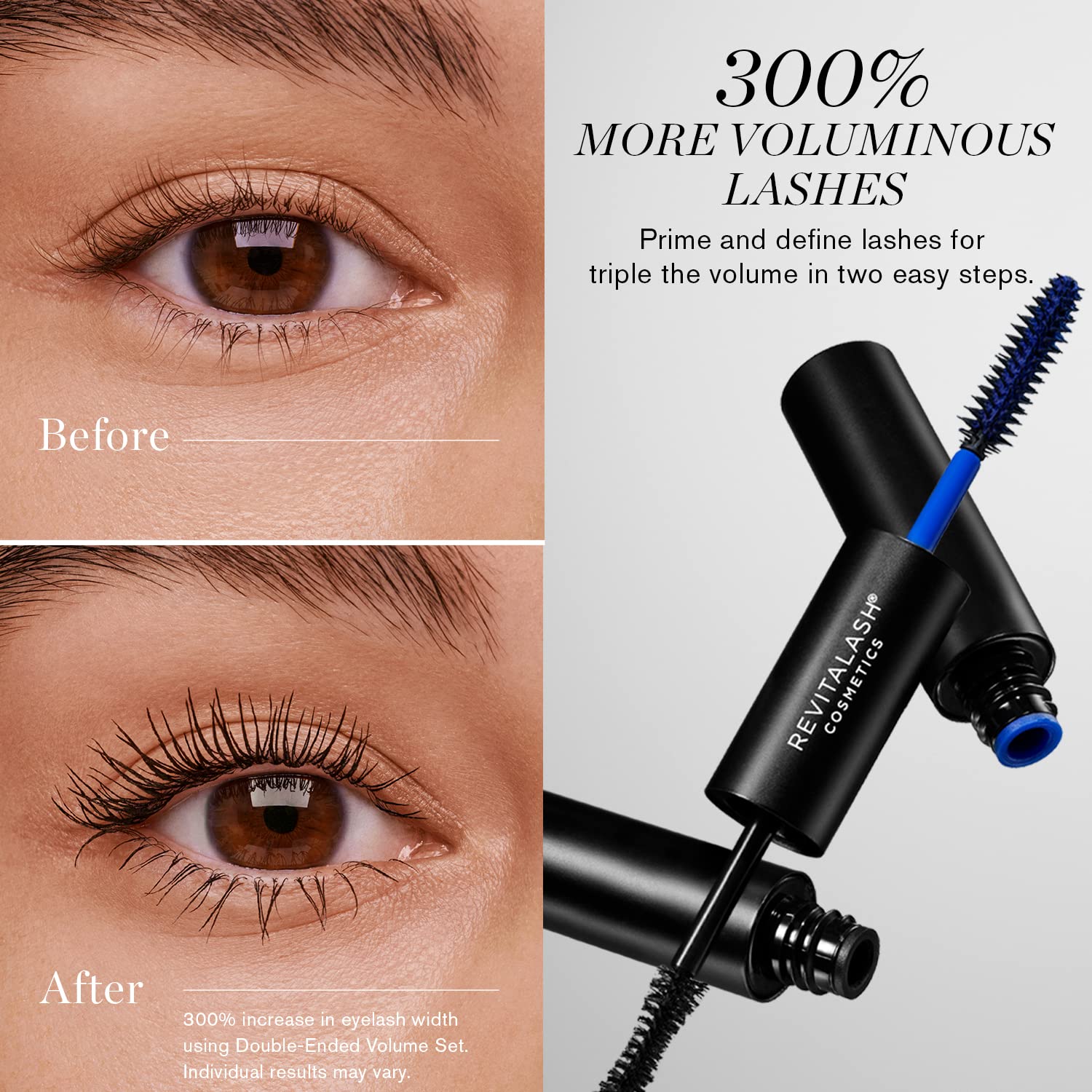 RevitaLash Cosmetics, Double-Ended Volume Set, 2-in-1 Lash Primer & Mascara Duo