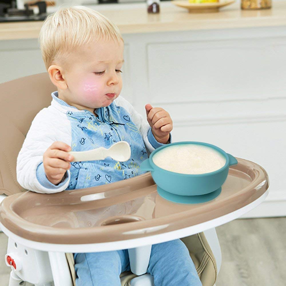 2 Pack Silicone Baby Bowls with Super Suction, Silicone Stay up Food Bowl for Kids and Toddlers with Improved Super Suction Base