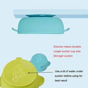 2 Pack Silicone Baby Bowls with Super Suction, Silicone Stay up Food Bowl for Kids and Toddlers with Improved Super Suction Base