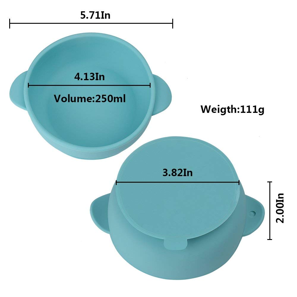 2 Pack Silicone Baby Bowls with Super Suction, Silicone Stay up Food Bowl for Kids and Toddlers with Improved Super Suction Base