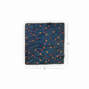 Little Unicorn – Midnight Poppy Indoor/Outdoor Blanket | 100% Polyester | Water Resistant | Simple Clean | Wipeable Material | Easy to Carry | Babies and Toddlers | Machine Washable | 5’ x 5’