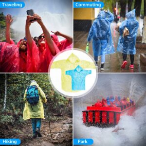 GINMIC Disposable Emergency Rain Ponchos for Kids and Adults, Family Pack with 12pack, 4color