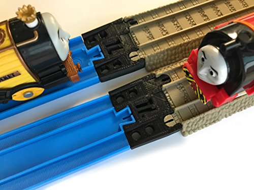 TrainLab Track Adapters Compatible with Plarail to Brown 2009 Trackmaster Tracks 2pcs (Black)