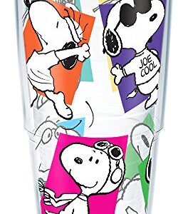 Tervis Peanuts Multi-Snoopy Made in USA Double Walled Insulated Tumbler Cup Keeps Drinks Cold & Hot, 24oz, Clear