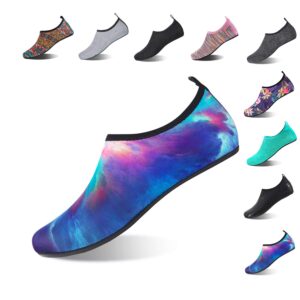 aqua socks beach water shoes barefoot yoga socks quick-dry surf pool swim shoes for women men(aurora,9.5/10.5 women,8.5/9 men,40/41 eu)