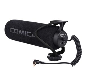 comica cvm-v30 lite video microphone,super-cardioid condenser on-camera shotgun microphone for canon nikon sony panasonic dslr cameras,mic for iphone android smartphone with 3.5mm jack(black)