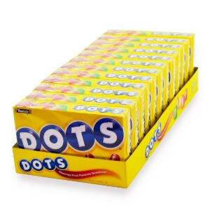 dots individually wrapped candy - original gummy candy flavors - cherry, lime, orange, lemon, strawberry - gluten free, kosher & peanut free gumdrops - bulk 12ct, 6.5oz dots candy boxes