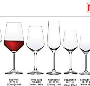 Harmony Wine Glasses by Rastal, 14 ounce, great option for wine, craft beer or water, Set of 6 (Stemless)