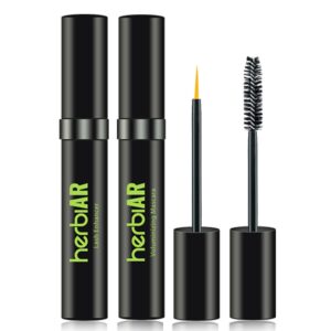 eyelash growth serum 0.25 oz (7ml) lash serum for longer thicker lashes advanced eyebrow enhancer with free volumizing mascara vegan & cruelty-free made in usa | herbiar