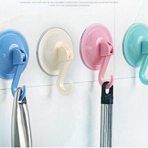 WOIWO Suction Cup Hooks,for Bathroom Kitchen Office Towel Key Coat Bag Clear Plastic Damage-Free Vacuum Suction Tile Hook Accessories 4PCS (Random Color)