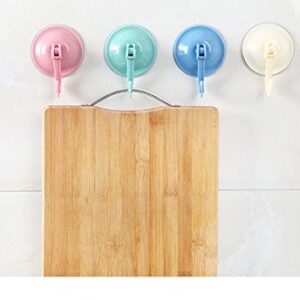 WOIWO Suction Cup Hooks,for Bathroom Kitchen Office Towel Key Coat Bag Clear Plastic Damage-Free Vacuum Suction Tile Hook Accessories 4PCS (Random Color)