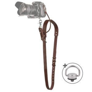 leather camera strap for one camera - professional single leather harness shoulder strap quick release gear dslr/slr