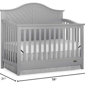 Dream On Me Ella 5-in-1 Full Size Convertible Crib in Pebble Grey, Greenguard Gold Certified