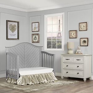 Dream On Me Ella 5-in-1 Full Size Convertible Crib in Pebble Grey, Greenguard Gold Certified