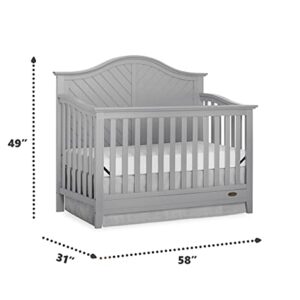 Dream On Me Ella 5-in-1 Full Size Convertible Crib in Pebble Grey, Greenguard Gold Certified