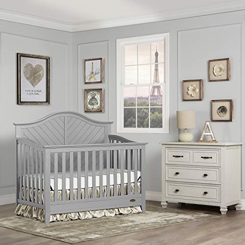 Dream On Me Ella 5-in-1 Full Size Convertible Crib in Pebble Grey, Greenguard Gold Certified