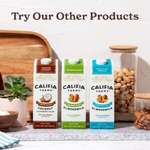 Califia Farms - Unsweetened Almond Milk, 32 Oz (Pack of 6), Dairy Free, Vegan, Plant Based, Keto Food, Shelf Stable, Vegan, Gluten Free, Non GMO, Sugar Free, High Calcium, Smoothie