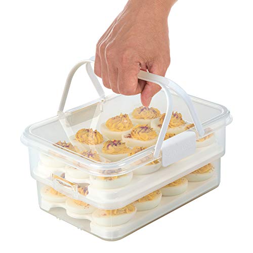 SnapLock by Progressive Collapsible Egg Carrier, One Size, White