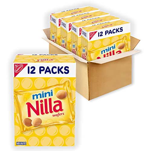 Nilla Wafers Mini Cookies, Vanilla Wafers, 48 Total Snack Packs (4 Boxes)