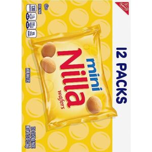 Nilla Wafers Mini Cookies, Vanilla Wafers, 48 Total Snack Packs (4 Boxes)