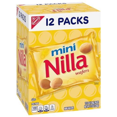 Nilla Wafers Mini Cookies, Vanilla Wafers, 48 Total Snack Packs (4 Boxes)