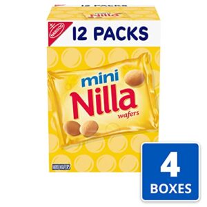 Nilla Wafers Mini Cookies, Vanilla Wafers, 48 Total Snack Packs (4 Boxes)