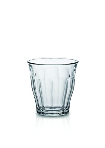 Duralex Made In France Picardie Clear Tumbler Drinking Glass Set of 6, 8-3/8-Ounce