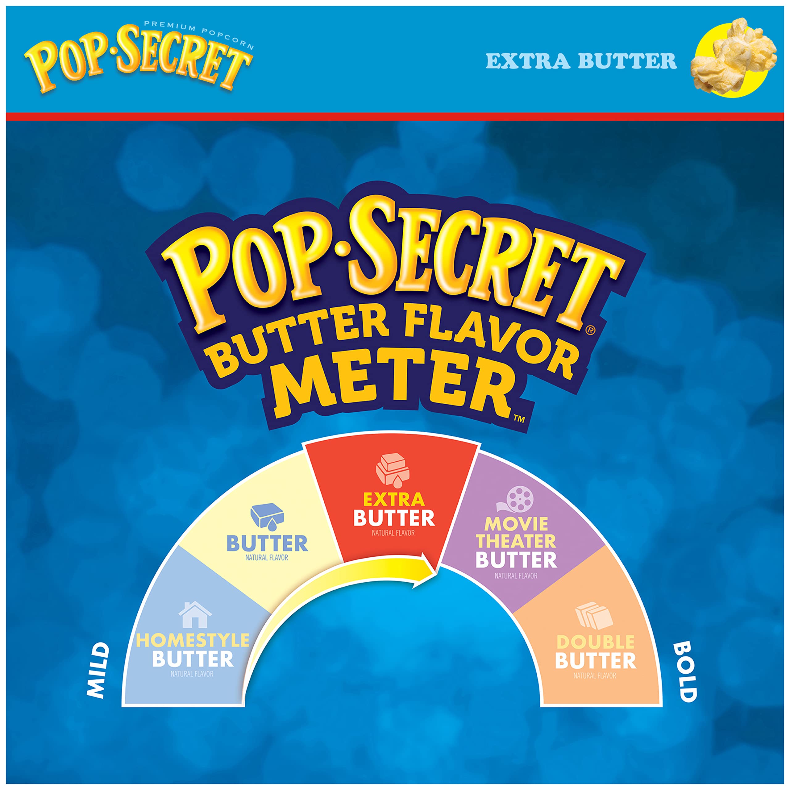 Pop Secret Popcorn, Extra Butter, 3.2 Oz Bags, 12 Ct