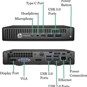 HP 600 G2 Micro Computer Mini Tower Tiny PC (Intel Quad Core i3-6100T, 16GB Ram, 128GB SSD, WIFI, VGA, USB 3.0) Win 10 Pro (Renewed)