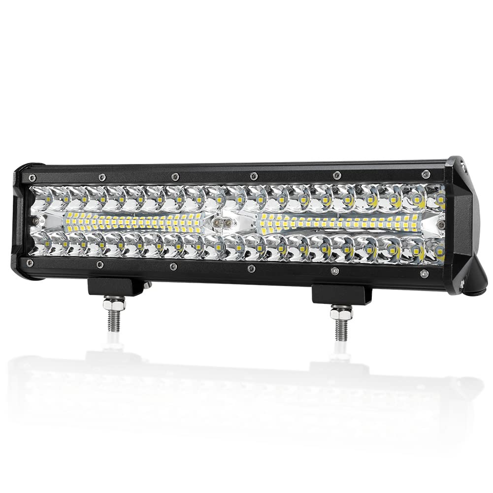 LITE-WAY 12 Inch LED Light Bar for Truck, Boat, ATV,UTV, Marine, IP68, 30000LM LED Pods Spot & Flood Combo Beam, 12V Triple Row Light Bar Off Road Driving Led Work Lights