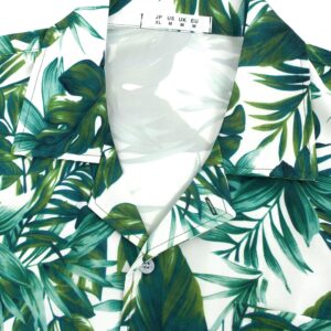 ELETOP Men's Hawaiian Shirt Quick Dry Tropical Aloha Shirts Floral Print Beach Party Casual Shirts Green F039 XXL