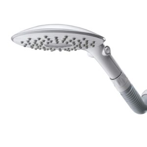 waterpik cf-201e flexible neck 2-mode rainfall rain shower head, 1.8 gpm, white, 1.8 gpm