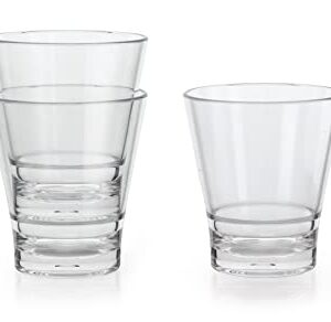 G.E.T. S-11-CL-EC 12 oz. Clear Rim-Full Stackable Glass, Break Resistant (Pack of 4)