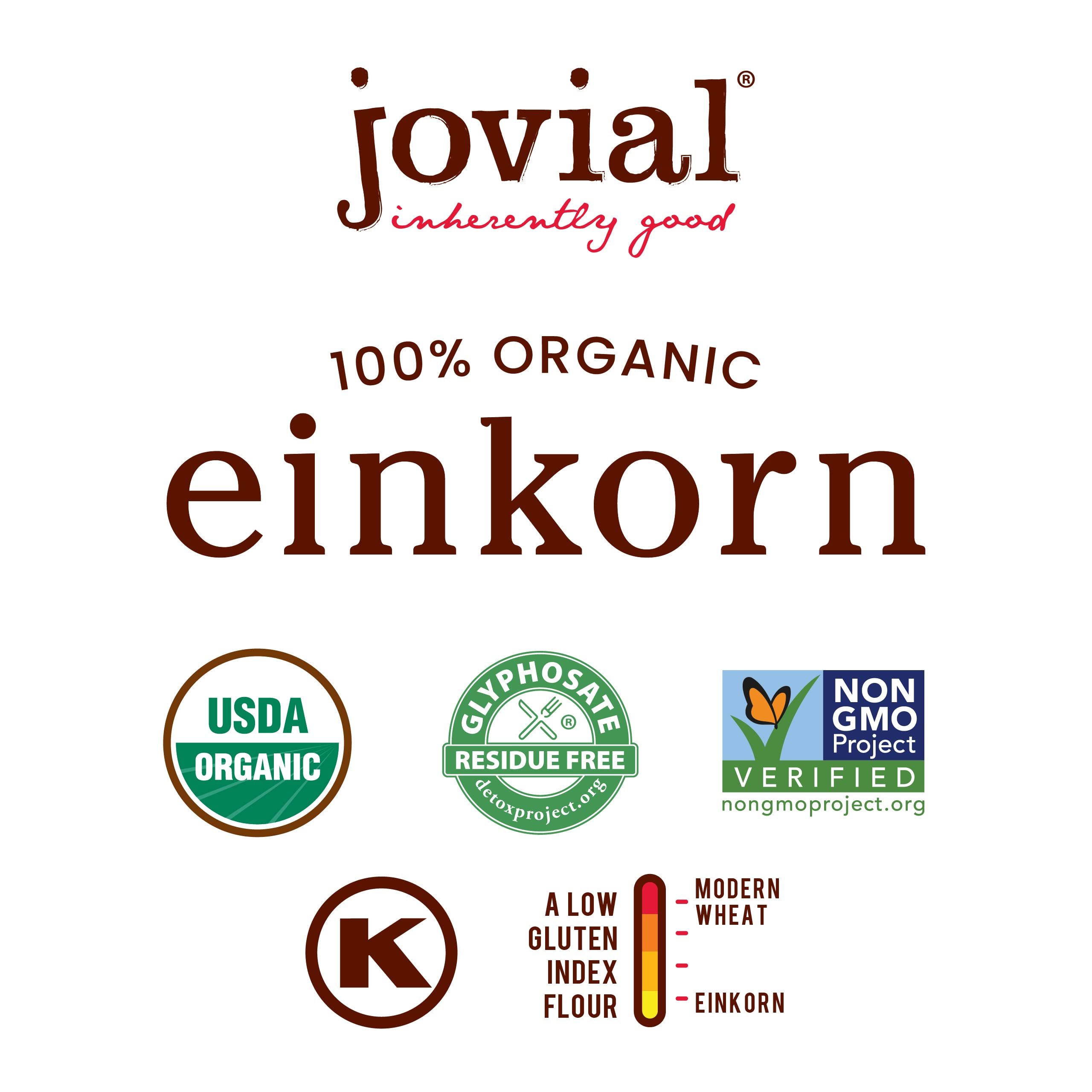 Jovial 100% Organic Einkorn All-Purpose Flour, 2 lb. Bag, 3 Count