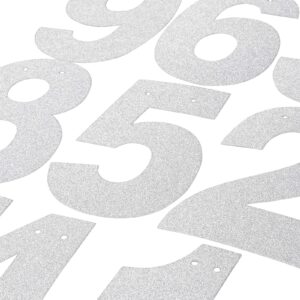 Juvale 126 Pieces Make Your Own Banner Kit - DIY Banner with Silver Glitter Letters A-Z, Numbers 0-9, Hearts, Stars, and 3 Strings