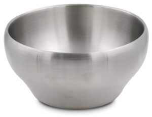 stainless steel double-wall vacuum insulated bowl, 24 oz, perfect bowls for serving ice cream or hot soup (1 pack, stainless steel)