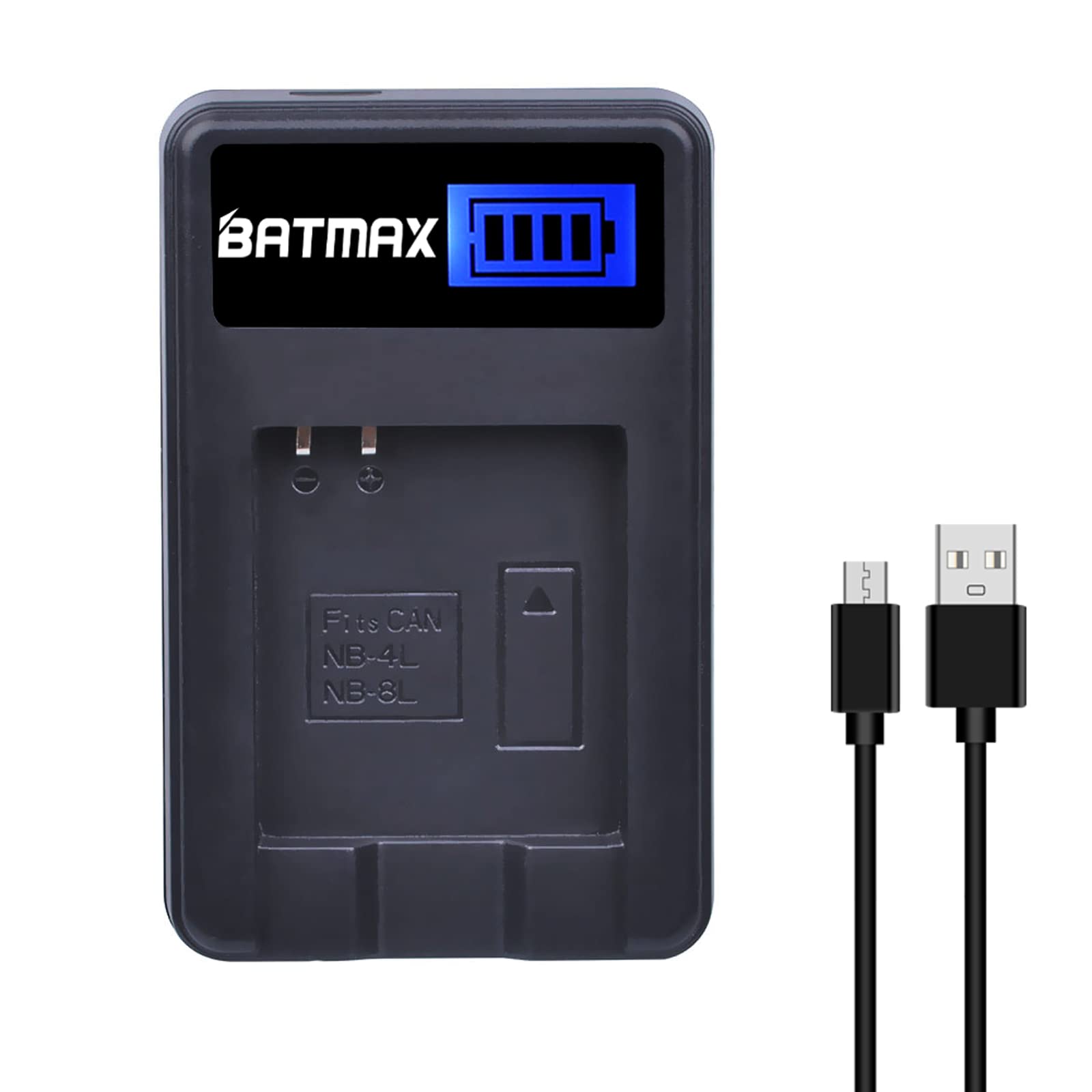 Batmax 2Pcs NB-4L Battery + LCD USB Charger for Canon PowerShot ELPH 100 HS,300 HS,SD400,SD600,SD750,SD780 is,SD960 is,SD1000,SD1100 is,310 HS,SD30,SD40,SD200,SD300