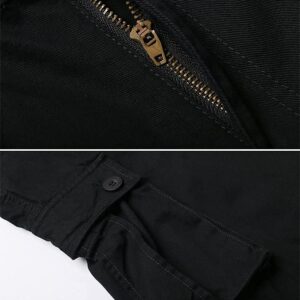 Mesinsefra Men's Cotton Casual Military Army Cargo Pants Camo Combat Work with 8 Pocket Black 36