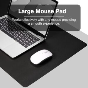 TOWWI Dual Sided Desk Pad, Large Desk Mat, Waterproof Desk Blotter Protector Mouse Pad, Leather Desk Pad Large for Keyboard and Mouse (36" x 17", Black)