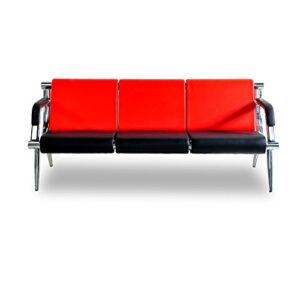 Bestmart INC 3-Seat Office Reception Sofa Waiting Room Bench Visitor Guest Sofa Airport Clinic Seat (RED)