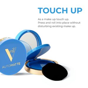 Veil Cosmetics | AutoMatte Mattifying Balm | Anti-Shine Translucent Powderless Makeup | Prime, Set, Mattify, Touch-Up & Remove Oil | Blur Pores & Fine Lines | Smooth Complexion | All Skin Types